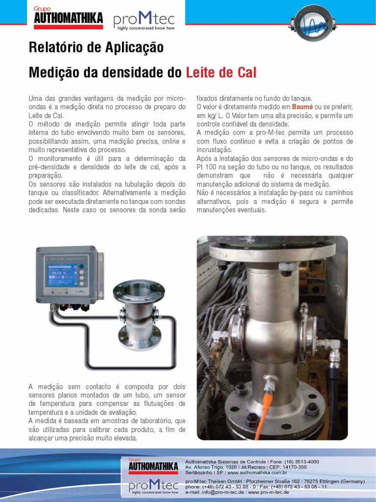Medição da Densidade do Leite de Cal | PDF