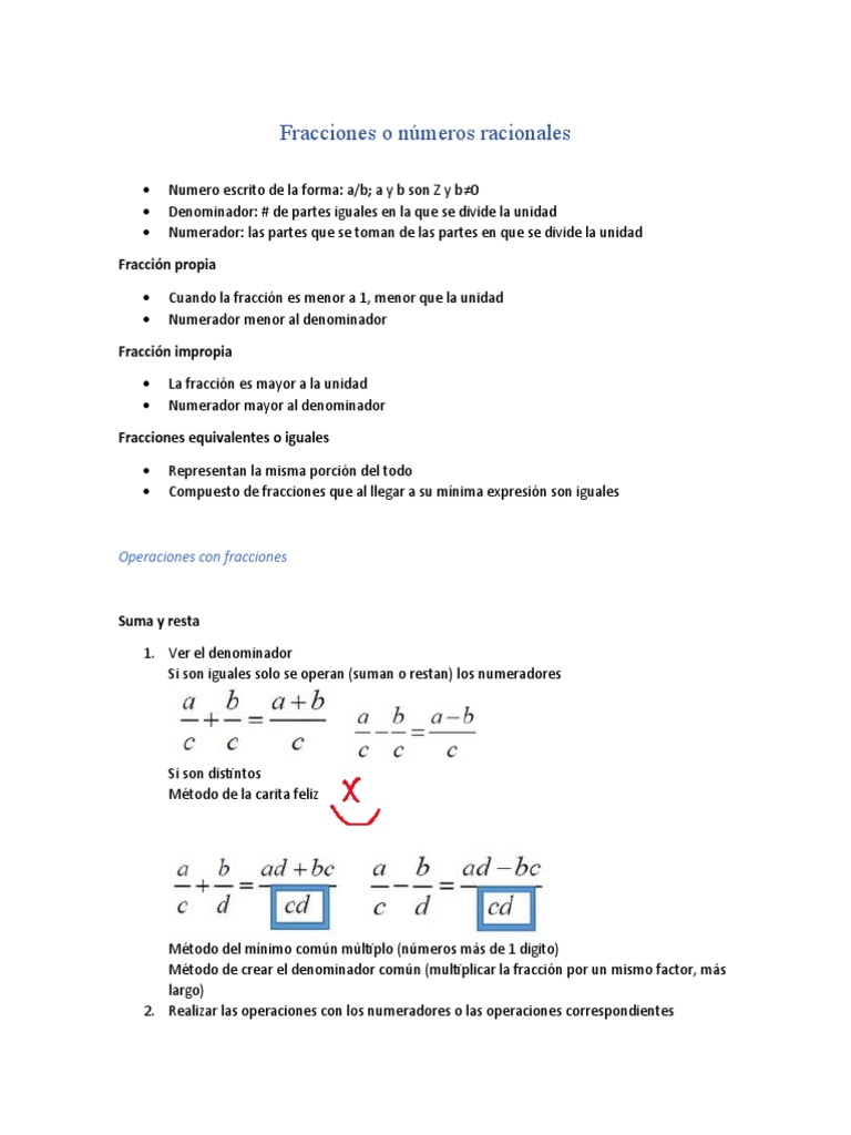 Fracciones o Números Racionales | PDF