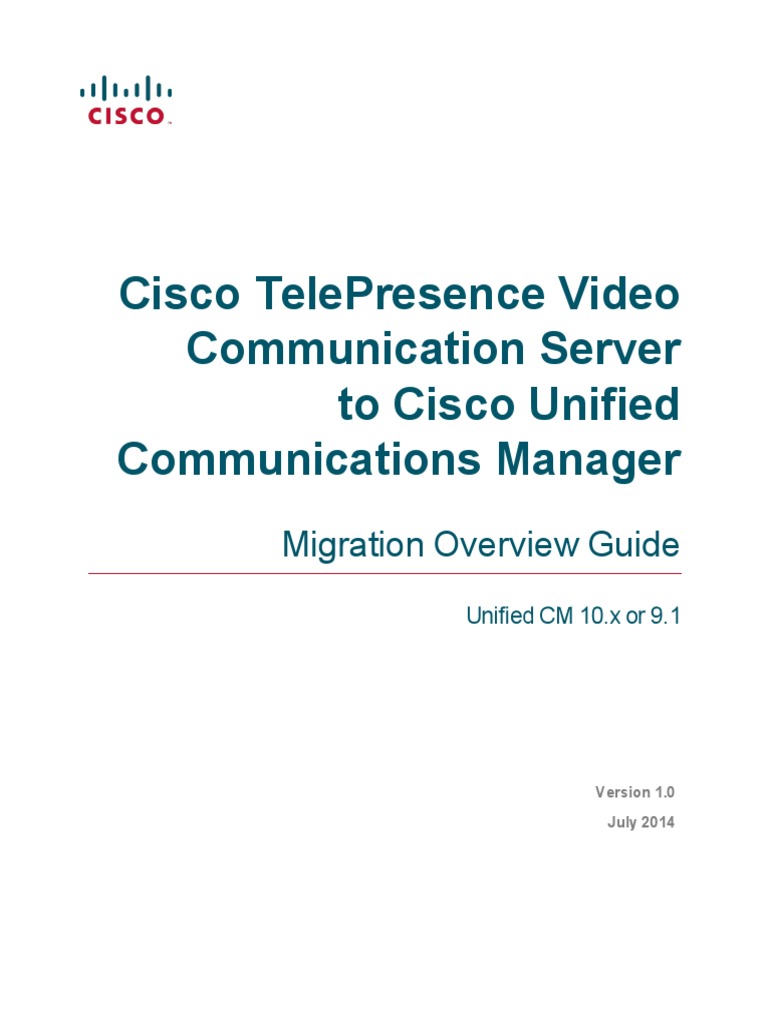 Cisco Telepresence Video Communication Server To Cisco Unified Communications Manager Pdf