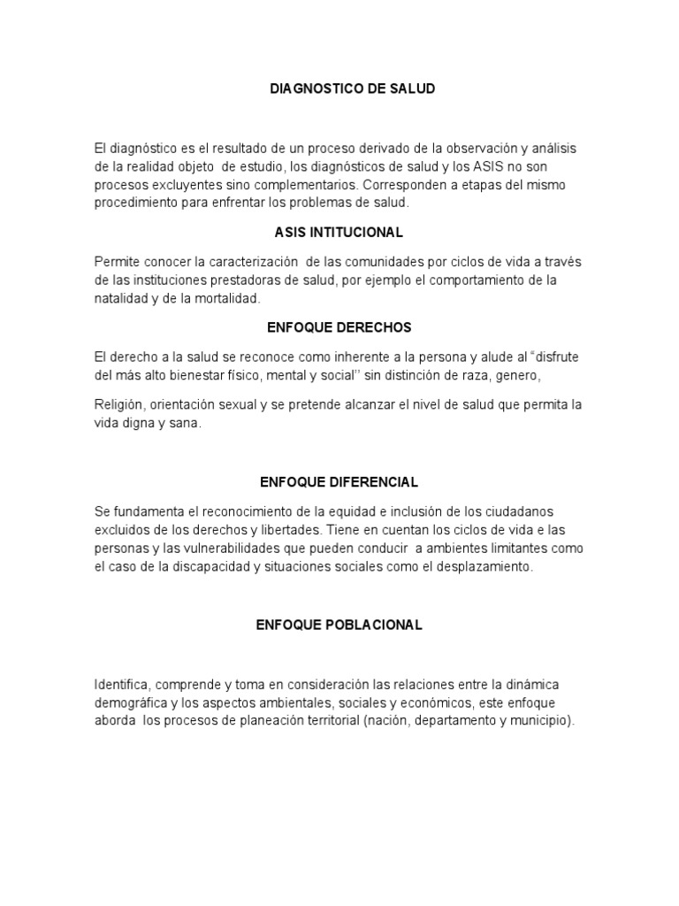 Diagnóstico de Salud | PDF
