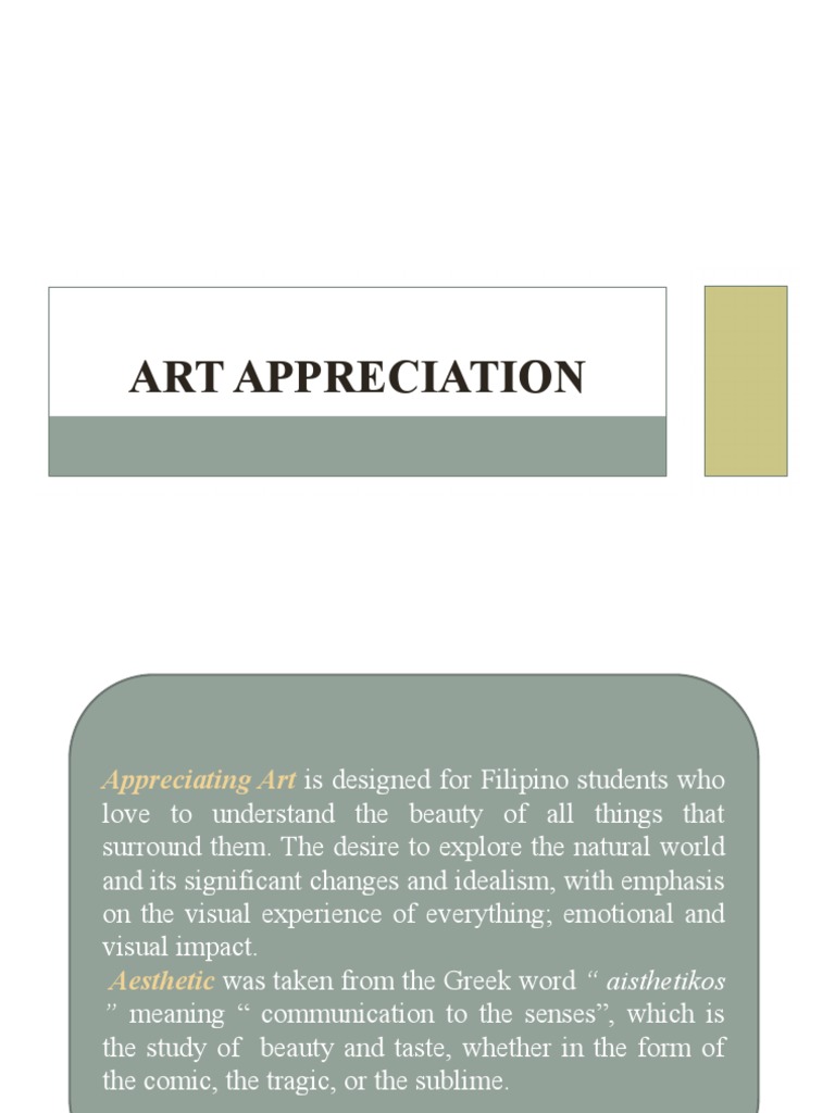 Art Appreciation Pdf Realism Arts Aesthetics