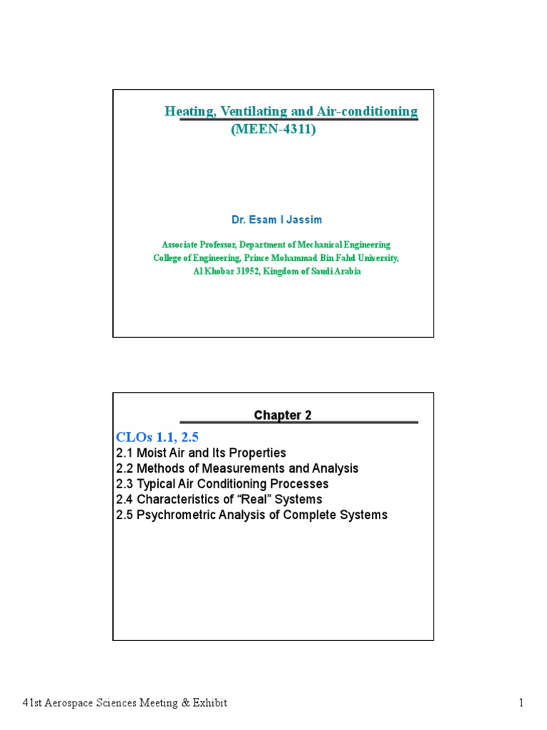 Chapter 2-Moist Air and Its Properties | PDF | Humidity | Water Vapor