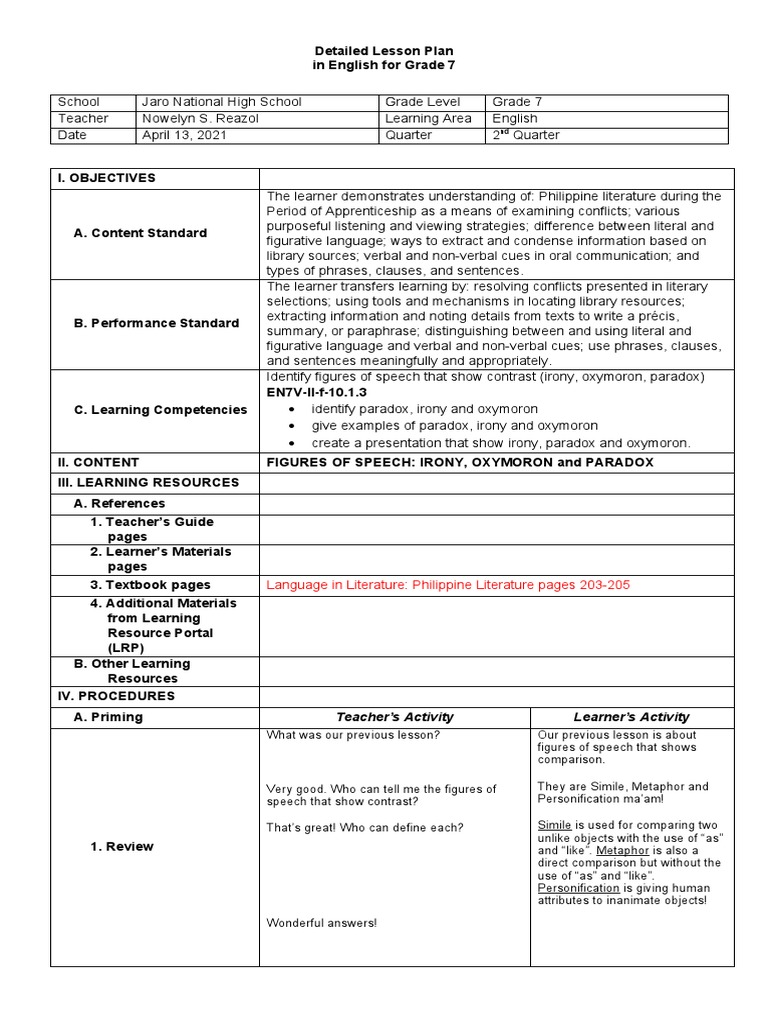 Figures of Speech: Irony, Oxymoron, Paradox | PDF | Irony | Learning