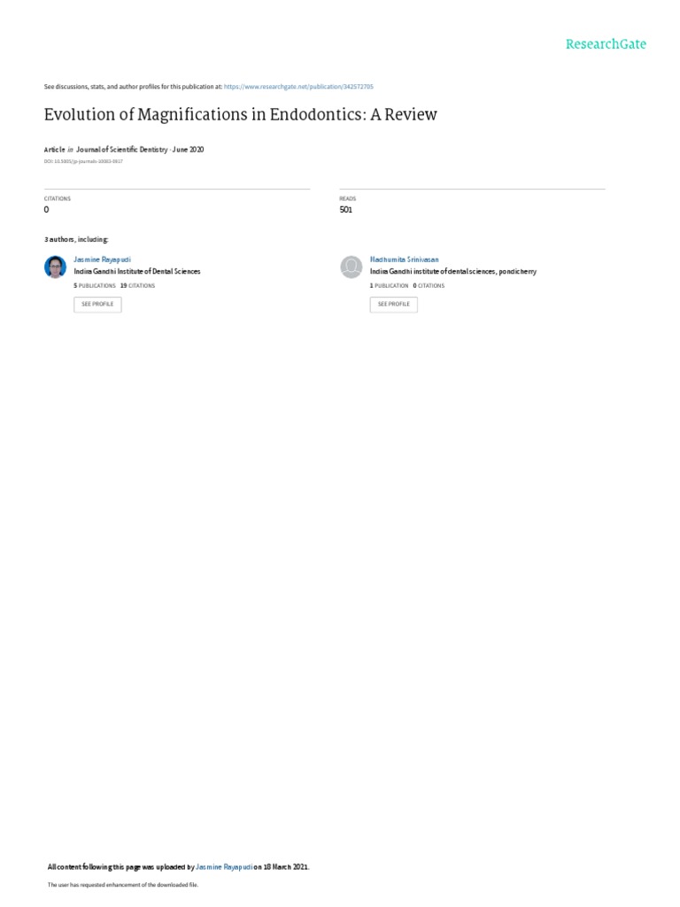 Evolution of Magnifications in Endodontics A Revie | PDF | Endoscopy ...