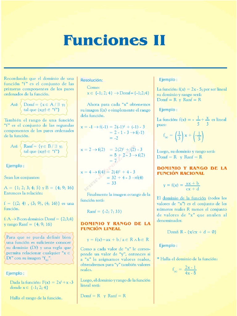 ALGEBRA - Funciones II | PDF