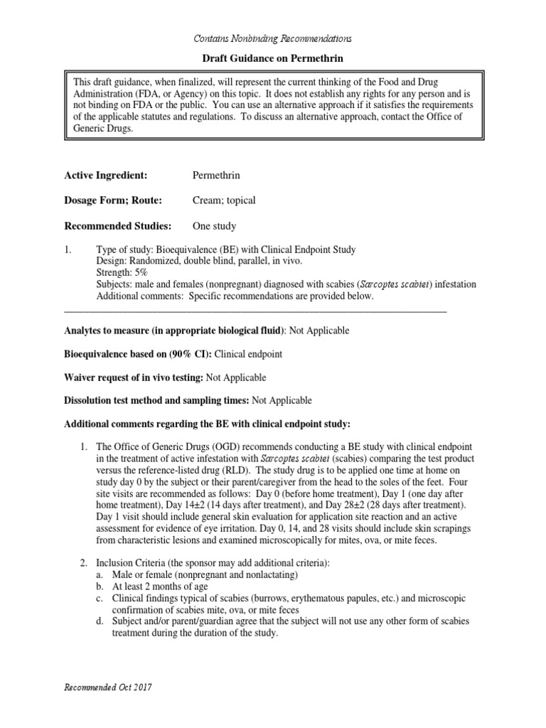 Permethrin Topical Cream RLD 019855 RC08-17 | PDF | Dermatitis | Food ...