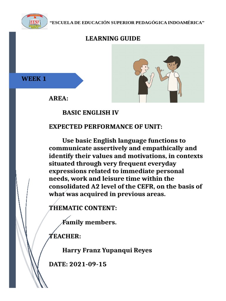 Introducing Family Members: A Learning Guide on Describing Family ...