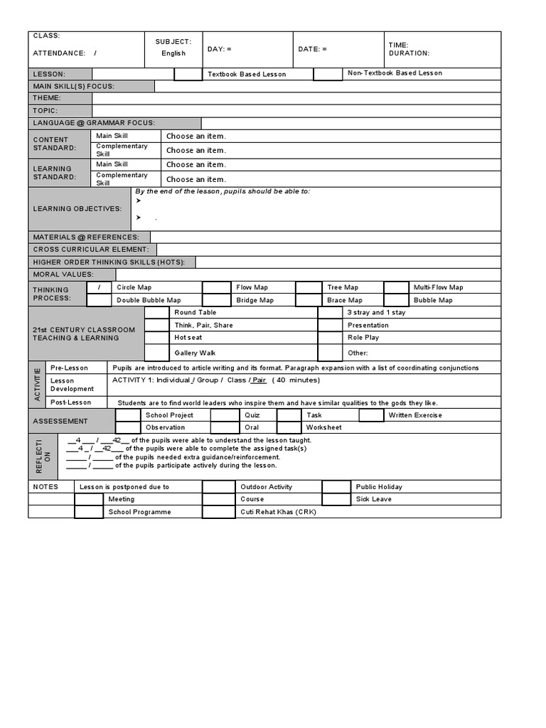 2nd Form 3 Lesson Plan PDF Lesson Plan Curriculum