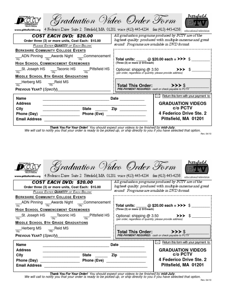 2011 Graduation Order Form | PDF | Telecommunications | Computing