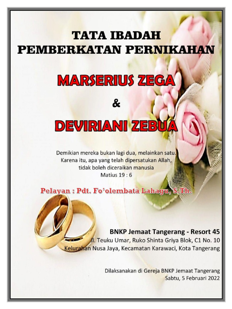 M.Z. & D.Z. - Tata Ibadah Pemberkatan Nikah | PDF