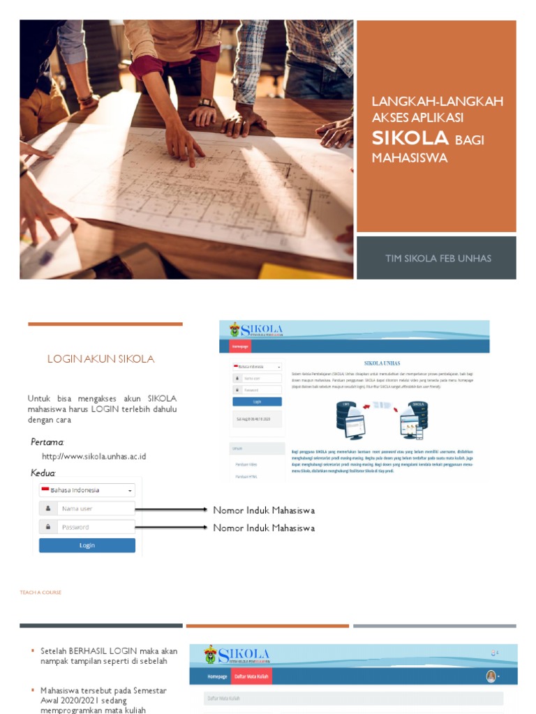 Panduan Login dan Akses SIKOLA UNHAS | PDF