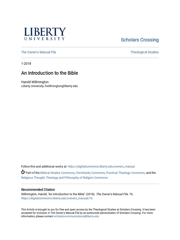 An Introduction To The Bible | PDF | Chapters And Verses Of The Bible ...