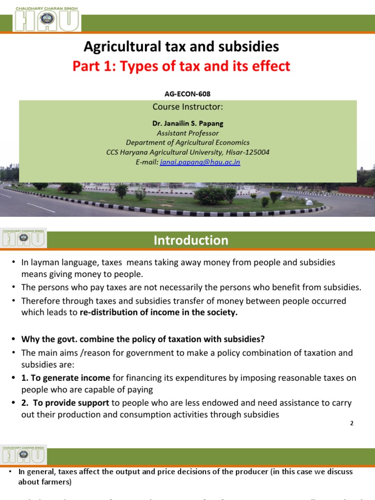 Understanding the Impact of Different Types of Agricultural Taxes and ...