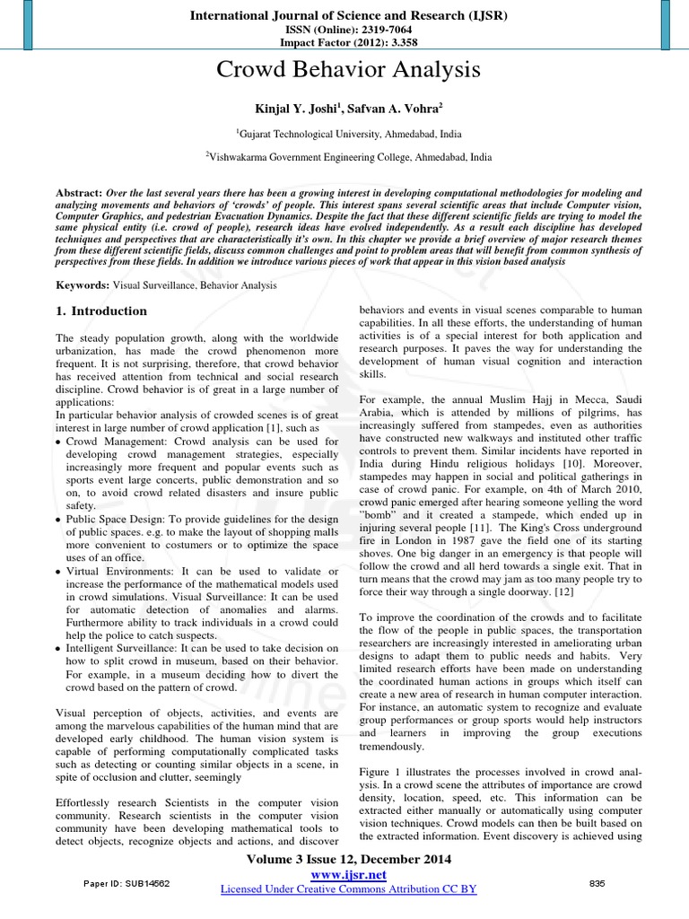 Analyzing Crowd Behavior Through Computer Vision Techniques | PDF ...