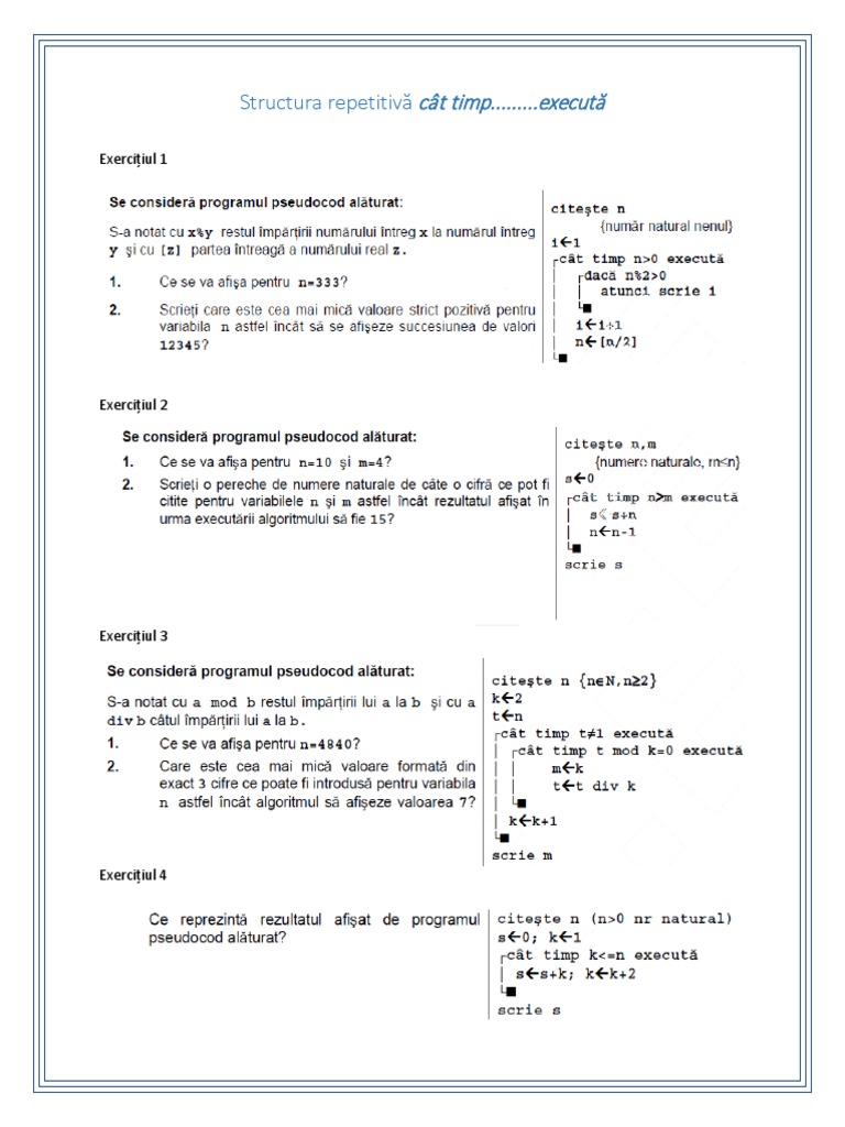 Structura Repetitiva Cat Timp | PDF