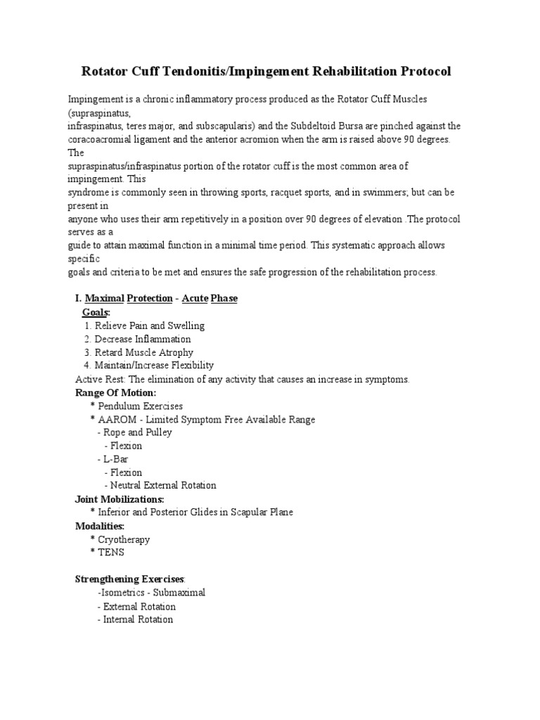 Rot at or Cuff Tendonitis | PDF | Anatomical Terms Of Motion ...