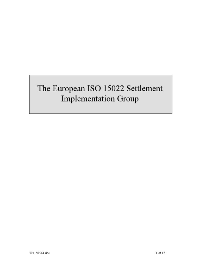 ISO 15022 Settlement Practices Guide | PDF | Cusip | Securities (Finance)