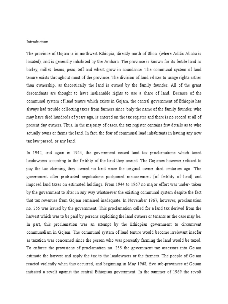 Gojjam | PDF