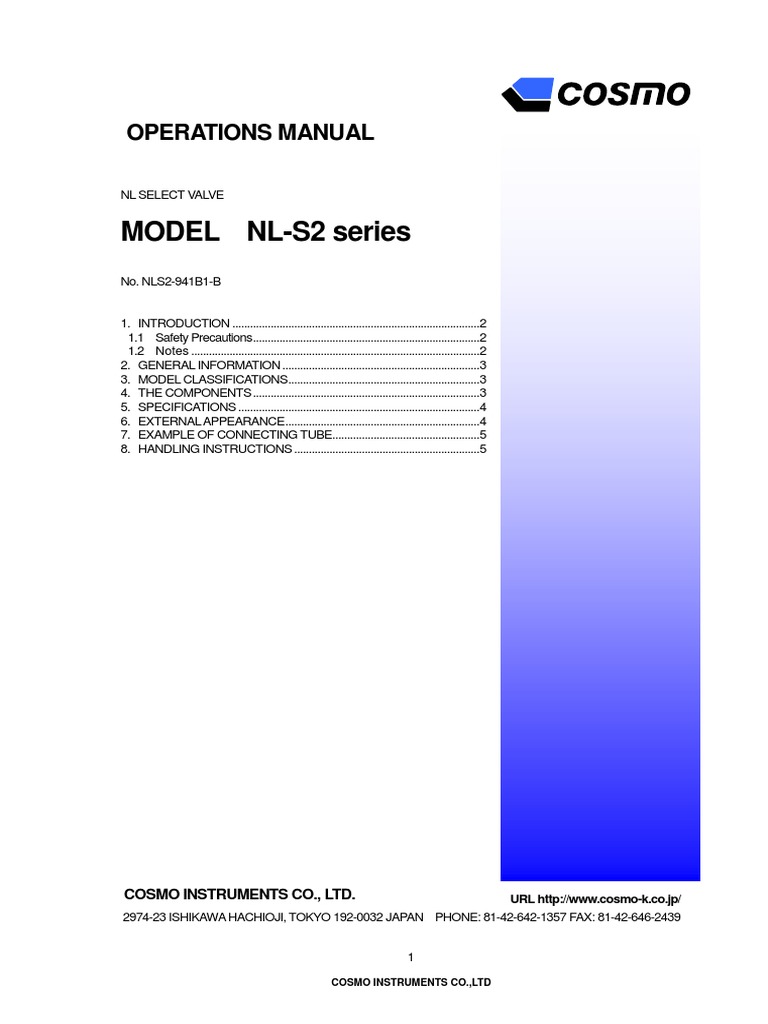 Nl-S2-941b1-B-English Manual | PDF | Valve | Leak
