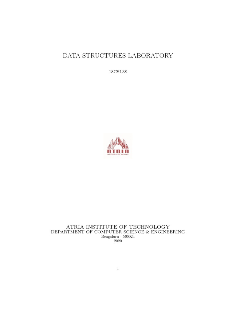 Data Structures Laboratory: Atria Institute of Technology | PDF | Queue (Abstract Data Type ...