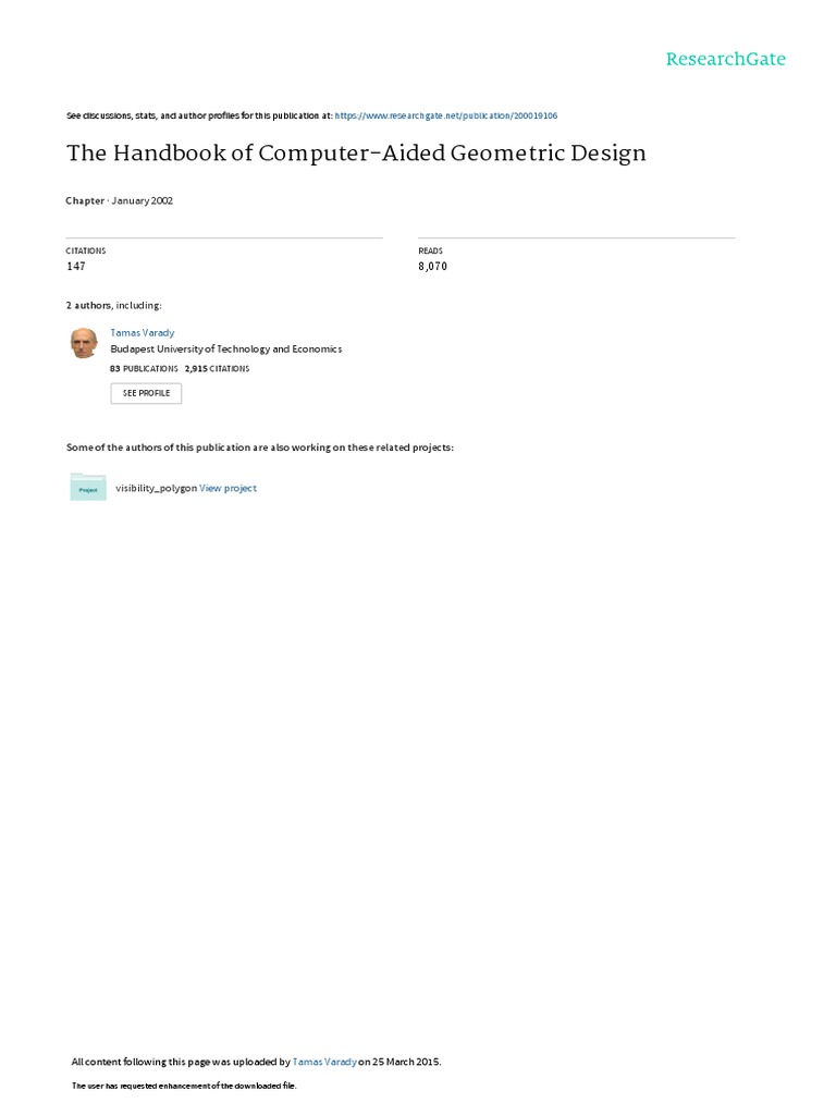 Handbook of Computer-Aided Geometric Design | PDF | Spline (Mathematics ...