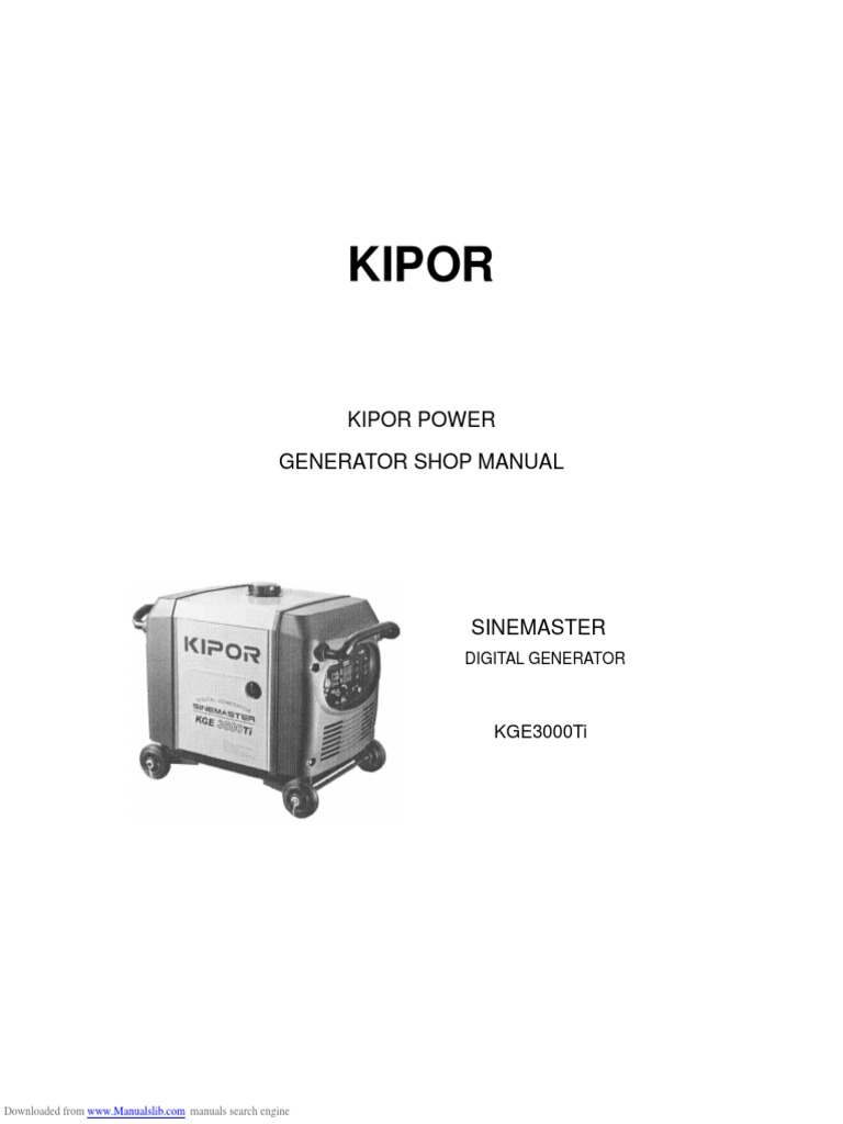 Kipor: Kipor Power Generator Shop Manual | PDF | Ignition System ...