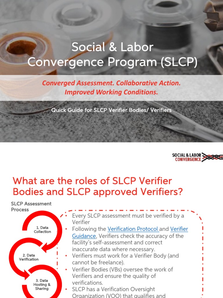 Social & Labor Convergence Program (SLCP) : Converged Assessment ...