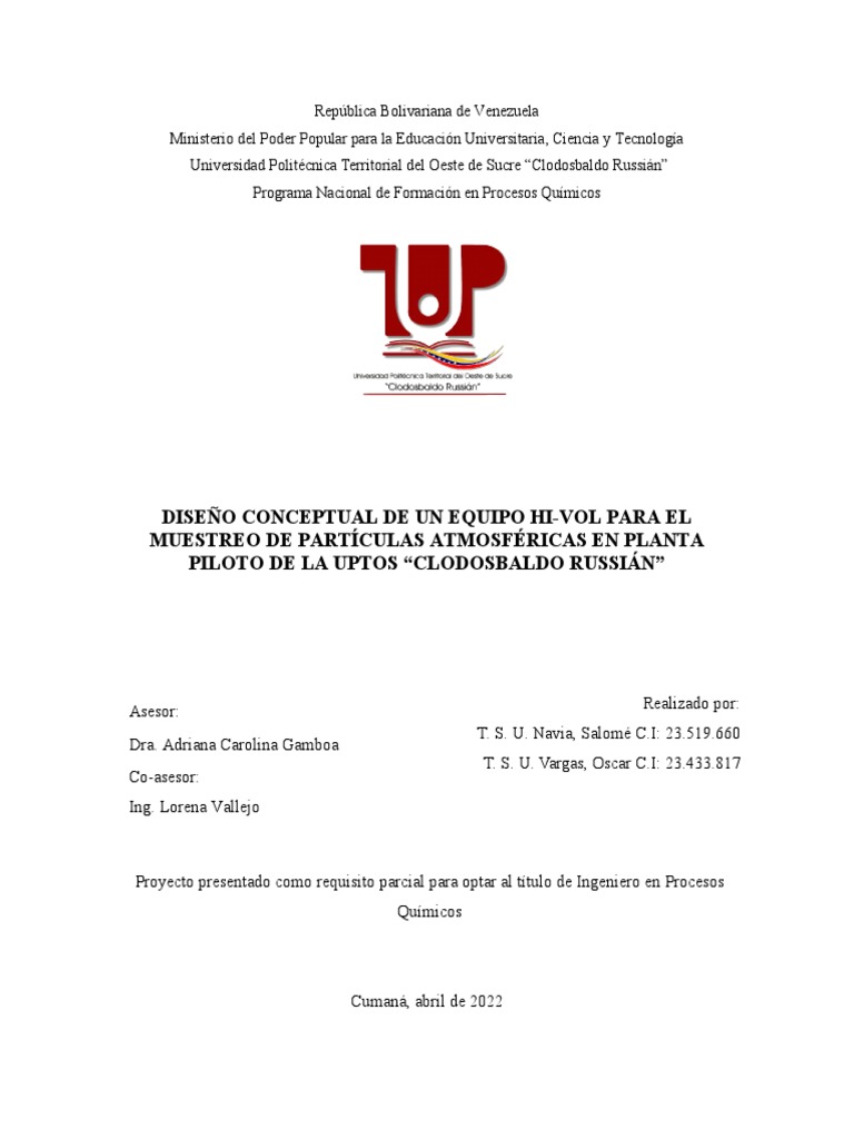 Diseño de Un Quipo de Alto Volume Hivol | PDF | La contaminación del ...