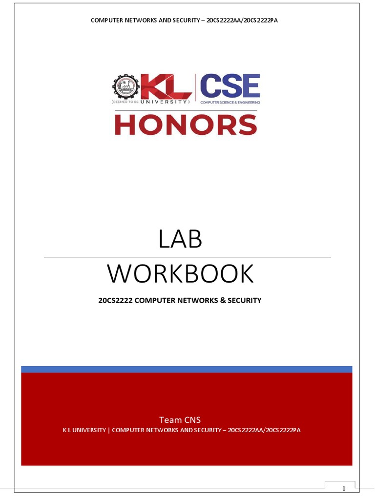 20cs2222aa Cns Lab Manual | PDF | Encryption | Error Detection And ...