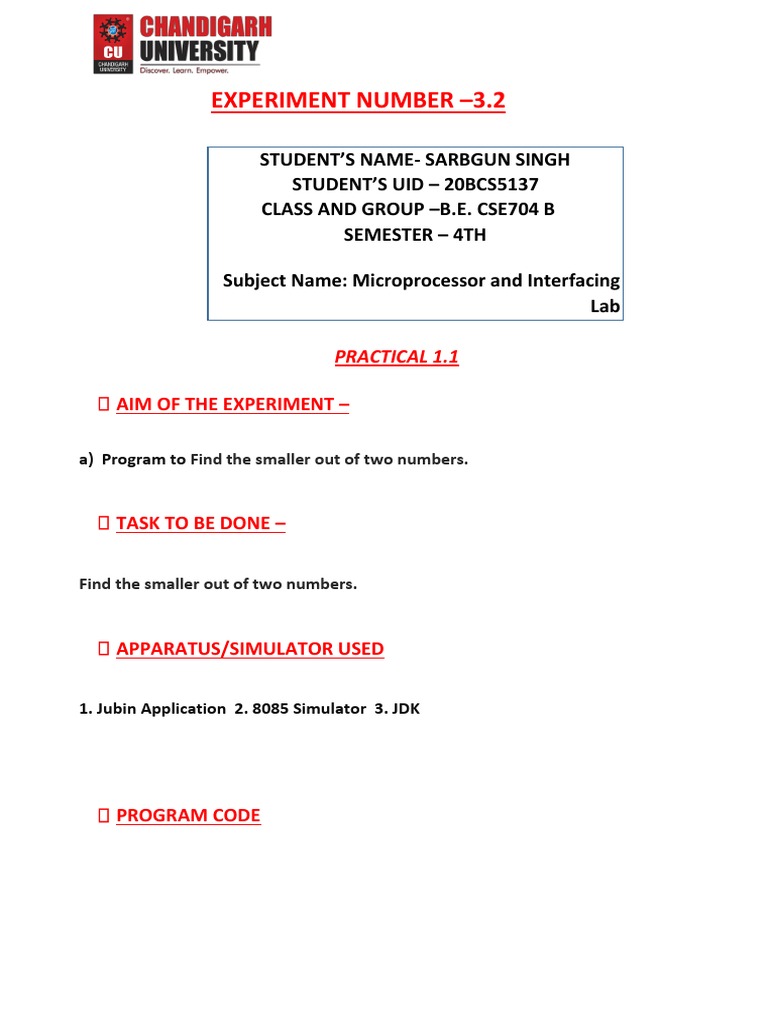 Experiment Number - 3.2 | PDF | Simulation | Computer Programming