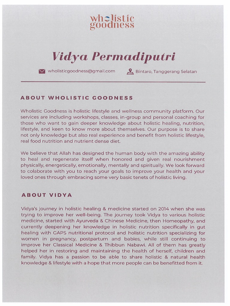Profile - Vidya Permadiputri | PDF