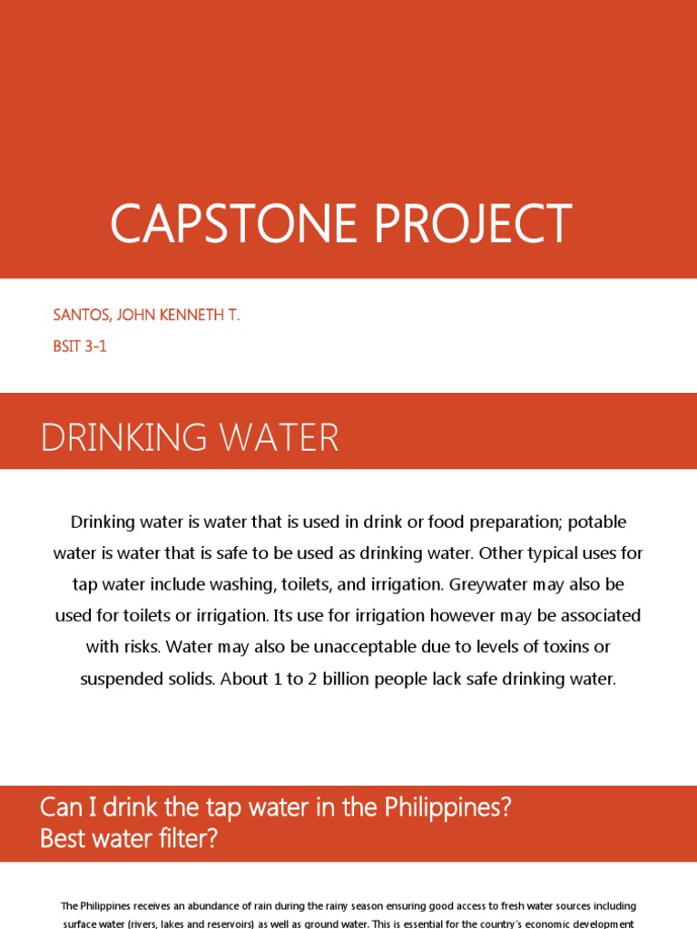 Capstone Project, Santos J. | PDF | Water | Drinking Water