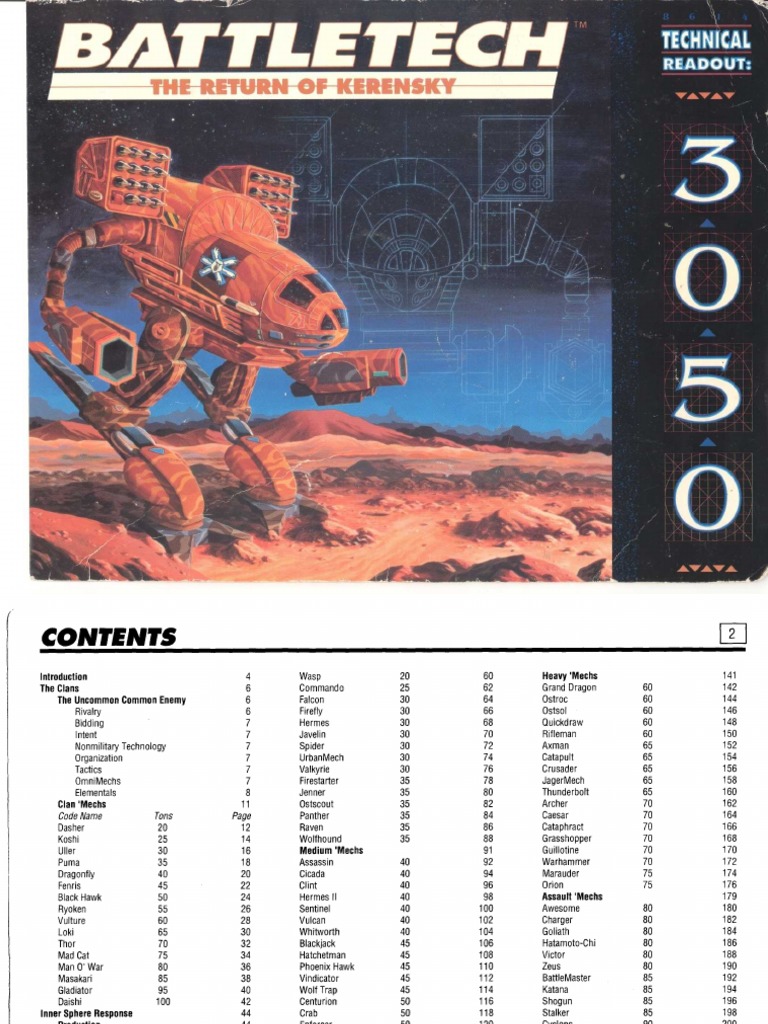 BattleTech 8614 - Technical Readout 3050 | PDF