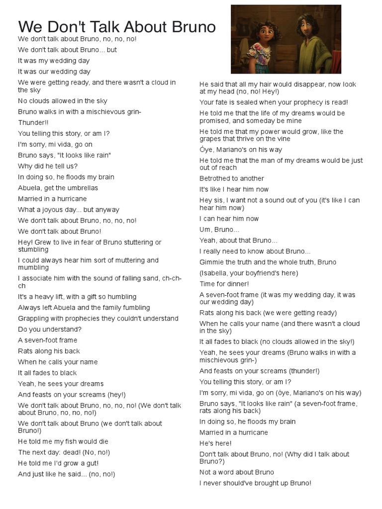 We Don't Talk About Bruno | PDF