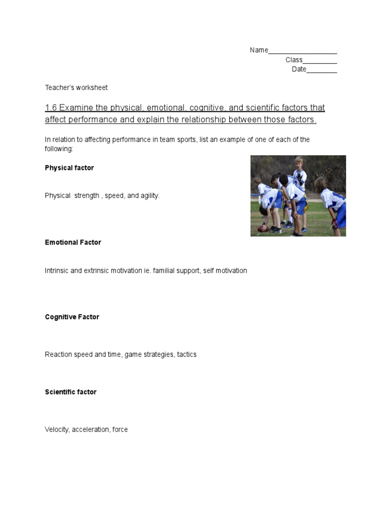 Kin 354 Student Worksheets | PDF