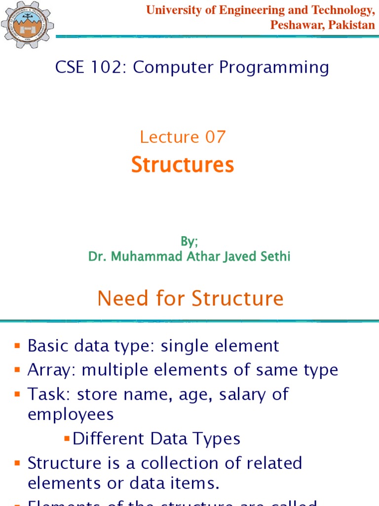 CSE 102: Computer Programming: Structures | Download Free PDF | Data ...