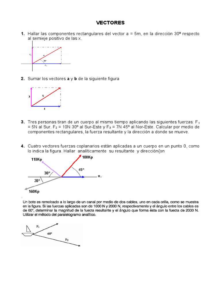 Ejercicios de Vectores | PDF | Vector Euclidiano | Velocidad