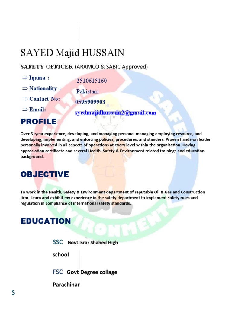 Complet Majid CV DDDDDDDDDDDDD | PDF | Occupational Safety And Health | Safety