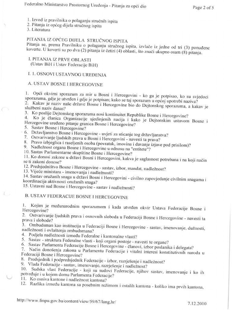 Strucni Ispit Iz Oblasti ARHITEKTURA I URBANIZAM | PDF