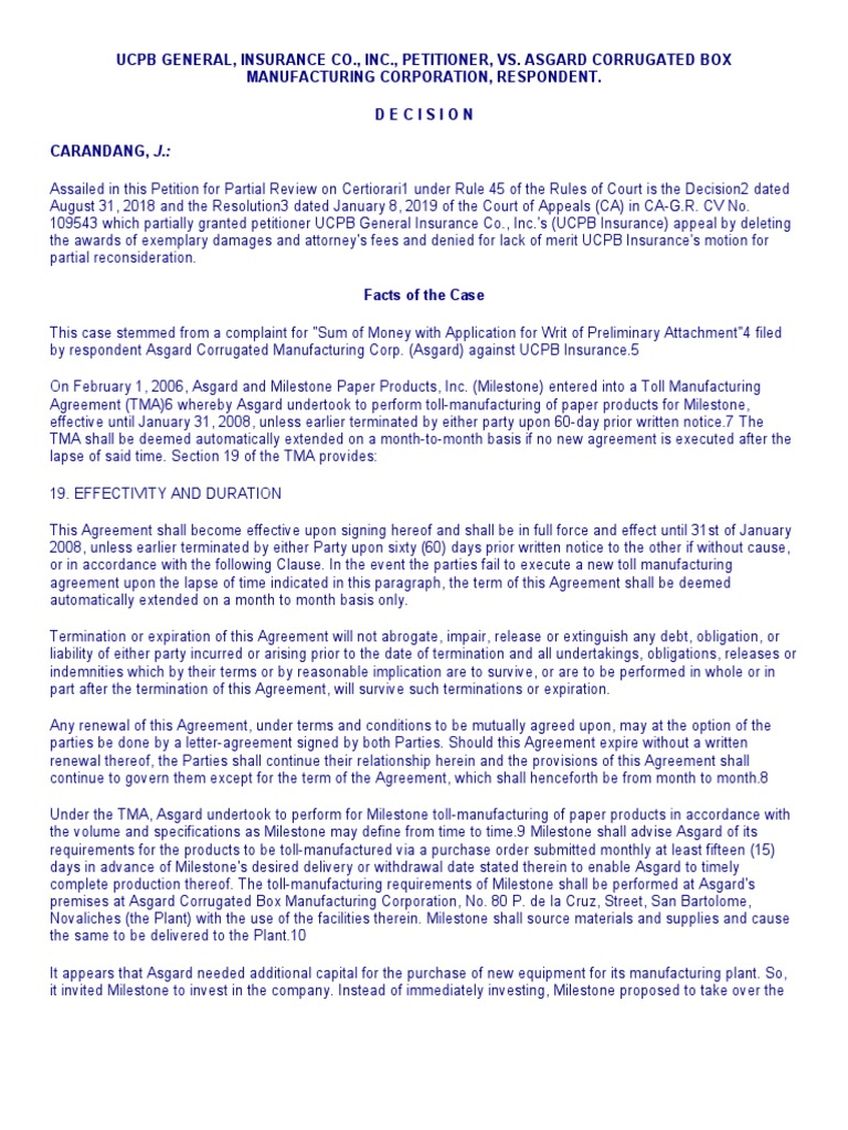 Ucpb General, Insurance Co., Inc., Petitioner, vs. Asgard Corrugated ...