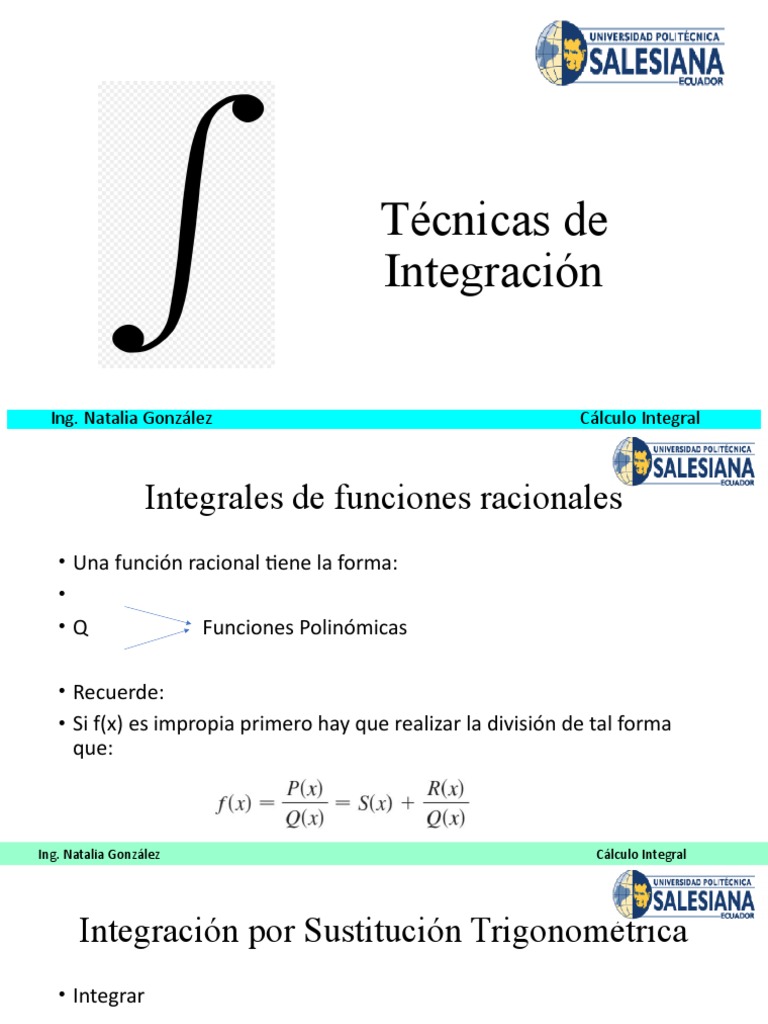Integrales de Funciones Racionales 11 de Noviembre | PDF | Integral ...