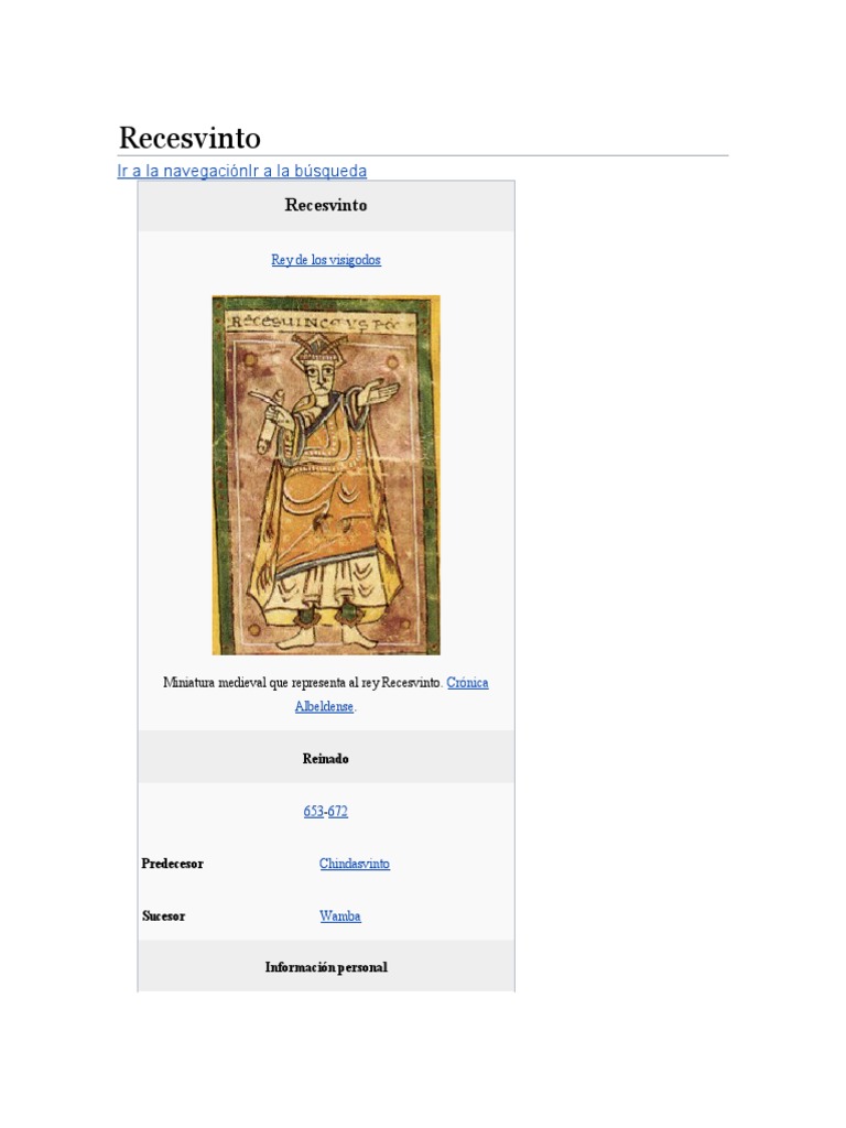 Recesvinto | PDF | Historia | Religión y espiritualidad