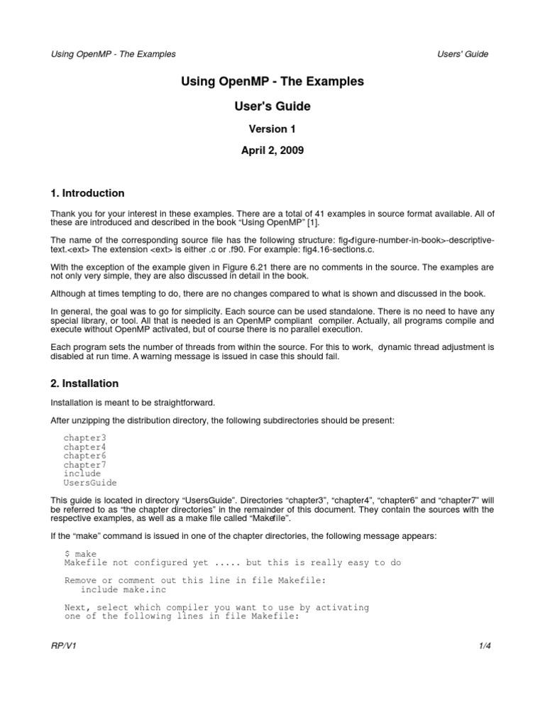 Using Openmp The Examples Ug Pdf C Programming Language