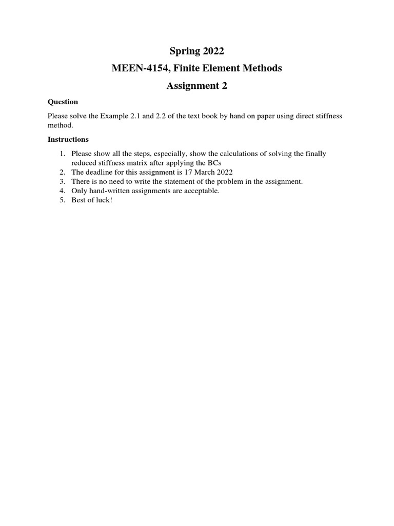 Assignment 2 Spring 2022 | PDF