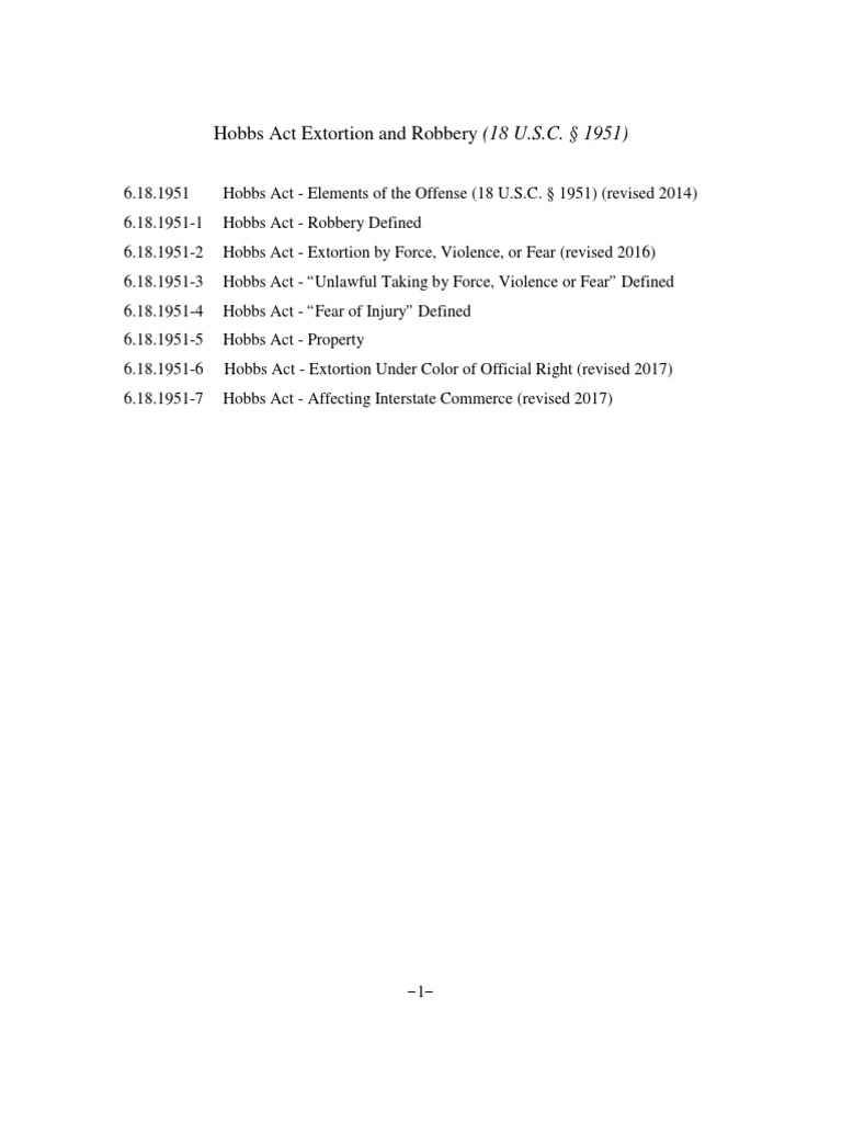 Hobbs Act Revisions Final | PDF | Conspiracy (Criminal) | Commerce Clause