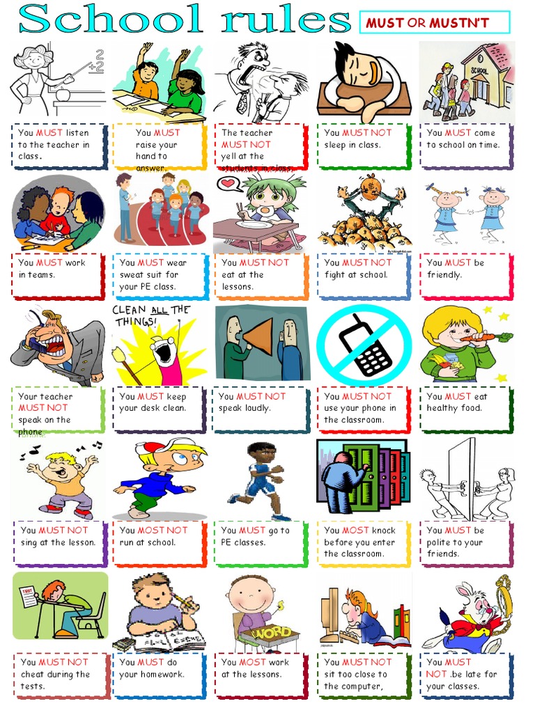 Must or Mustn'T: Must Must Must Not Must Not Must | PDF | Language Arts ...