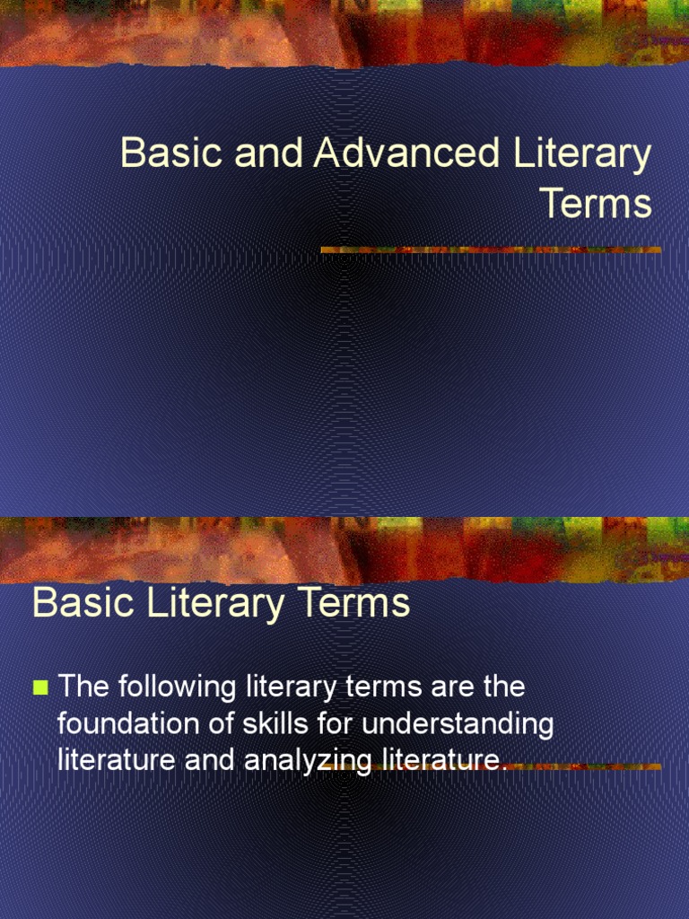 Basic and Advanced Literary Terms | PDF | Narration | Irony