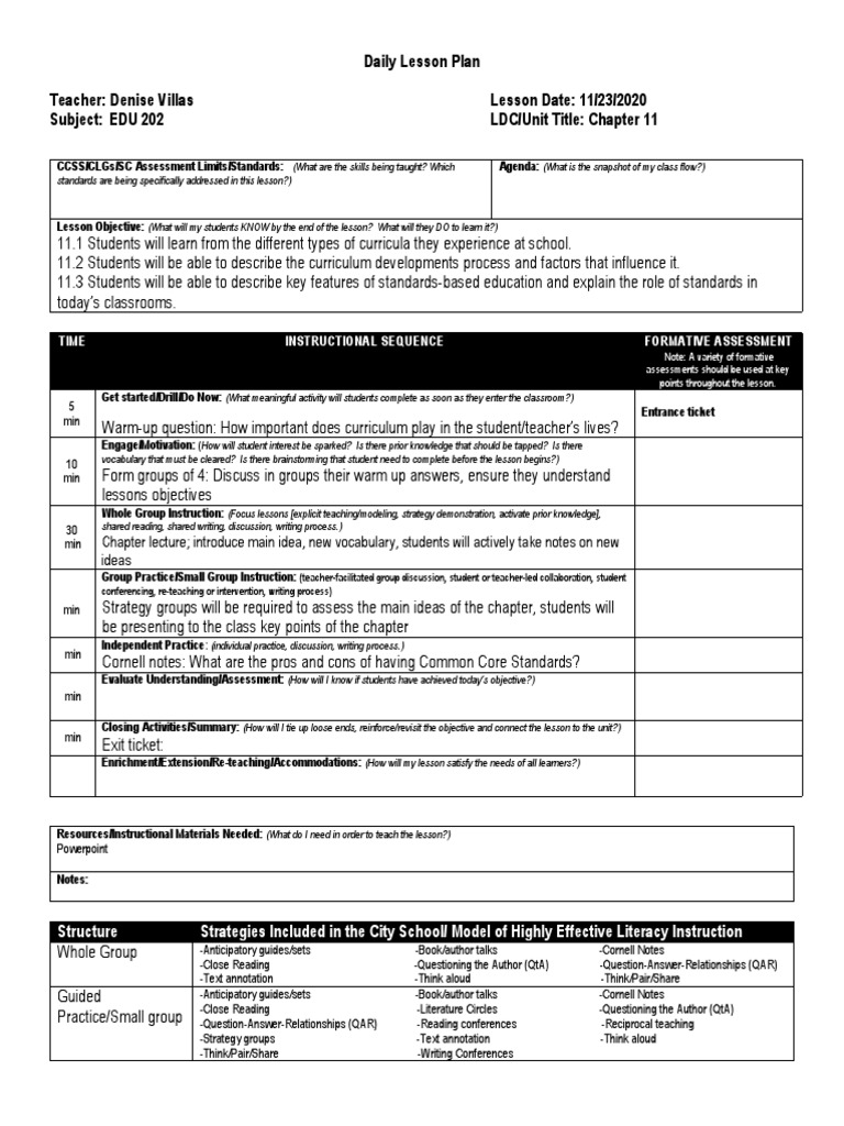 Annotated-lesson 20plan 20template-updated-1 | Pdf | Curriculum 