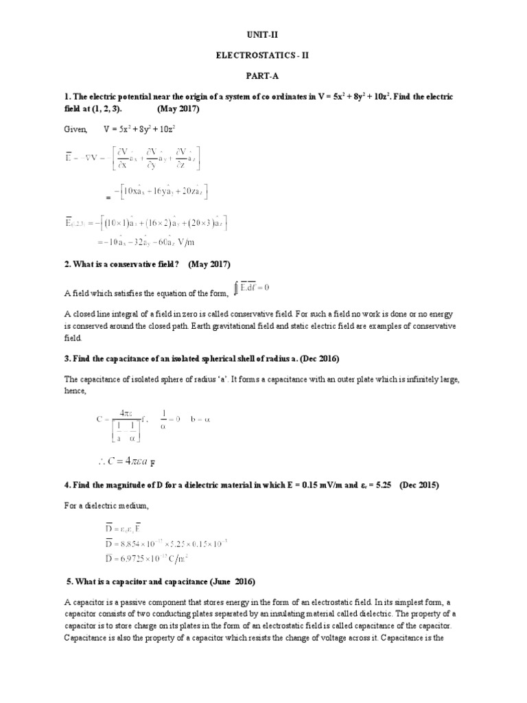 EMT Unit 2 | PDF | Capacitor | Capacitance
