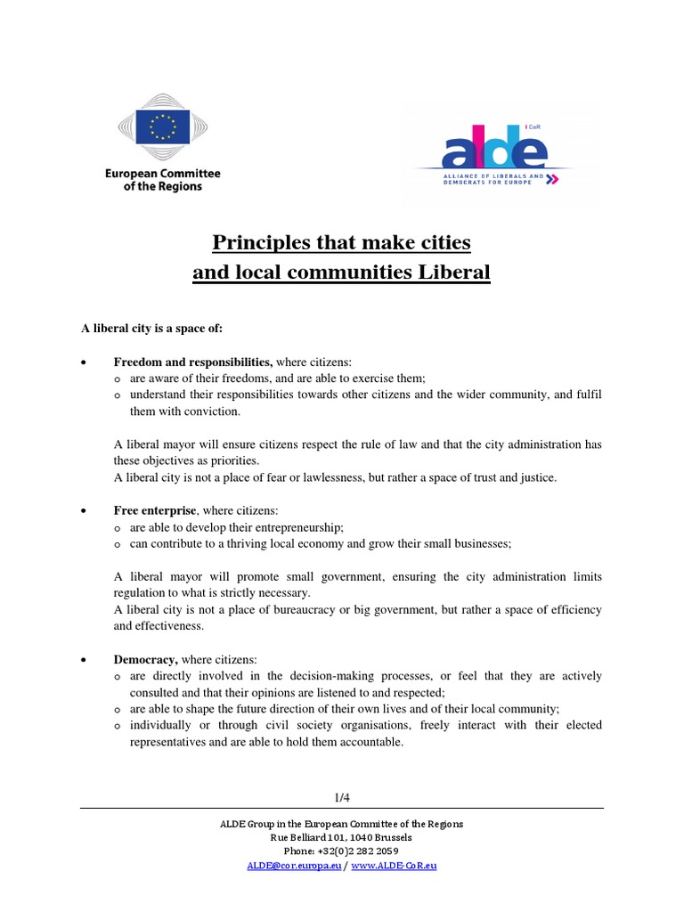 Principles That Make Cities and Local Communities Liberal | PDF ...